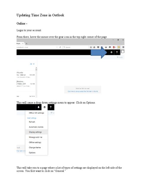 updating time zone in outlook online pdf graphical user interfaces