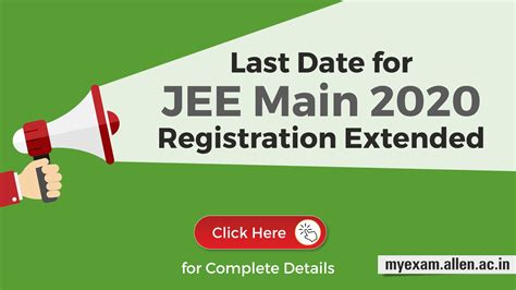 JEE Main 2020 Online Application Last Date Extended My Exam EduBlog Of ALLEN Career