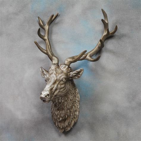 Large Antique Silver Stag Head Stag Head Stag Head Design Antique