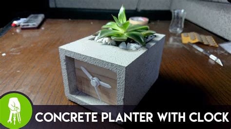 Making Concrete Planter With Clock From Styrofoam Mold Youtube