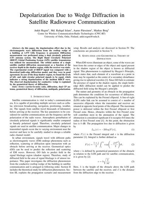 Pdf Depolarization Due To Wedge Diffraction In Satellite Dokumentips