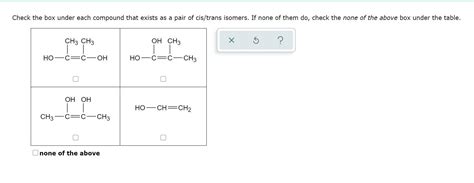 Solved Check The Box Under Each Compound That Exists As A Chegg Com