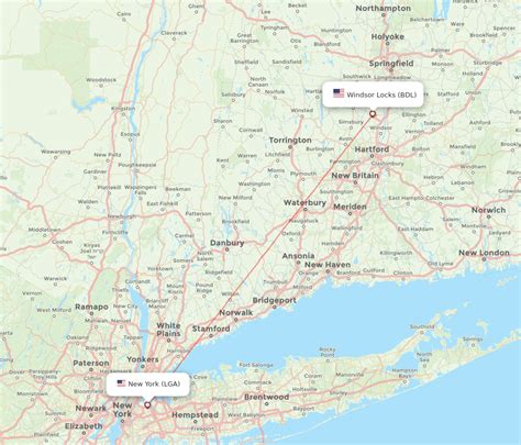 All Flight Routes From New York To Hartford LGA To BDL Flight Routes