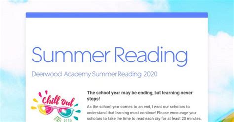 Summer Reading Smore Newsletters