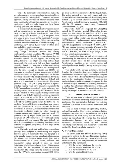Robot Manipulator Control With Inverse Kinematics Pd Pseudoinverse Jacobian And Forward