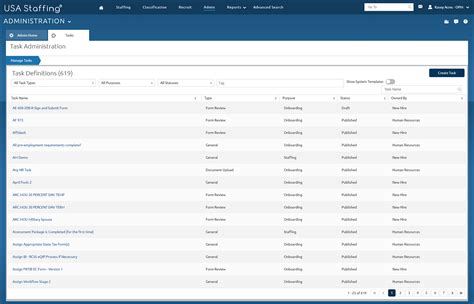 Filtering Task Templates USA Staffing Online Help