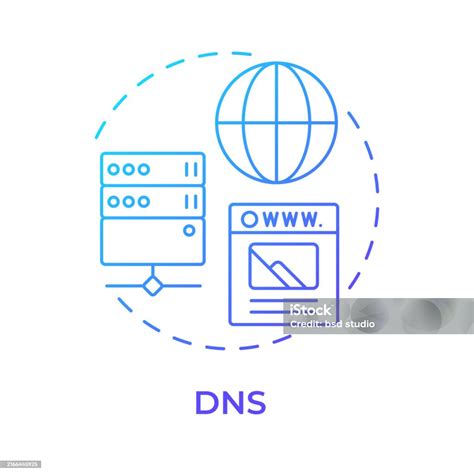 Dns Blue Gradient Concept Icon Stock Illustration Download Image Now