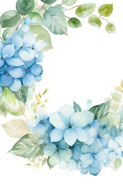 Flores Azules Sobre Un Fondo Blanco Foto Premium
