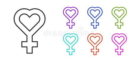 白色背景中突显的黑线女性性别符号图标 维纳斯符号 女性生物或 向量例证 插画 包括有 概念 艺术 208890729