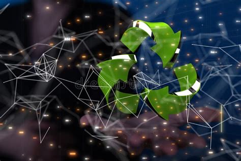 Green Digital Recycle Icon And Lines Connected To Each Other An Environmental Concept Stock