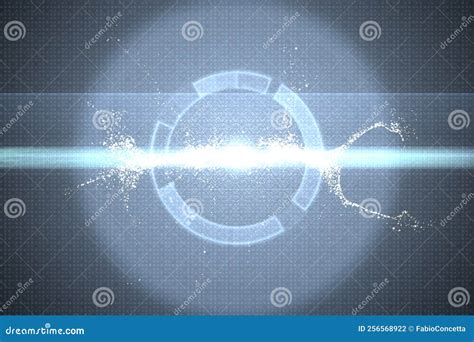 Abstract Sci Fi Intro Background With Circle And Horizontal Energy Bar