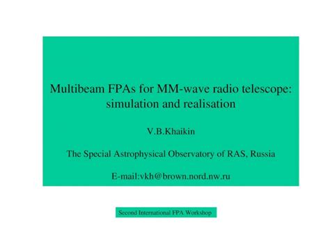 pdf multibeam fpas for mm wave radio telescope simulation and