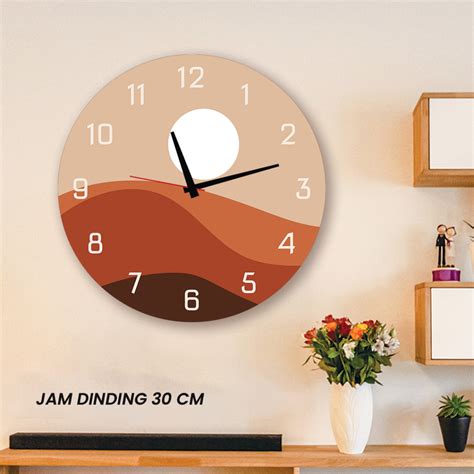 Jual Hata Jam Dinding Aesthetic Jam Dinding Kayu Sweep Movement