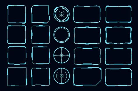 Premium Vector Vector Set Hud Frame Technology Futuristic Interface Element