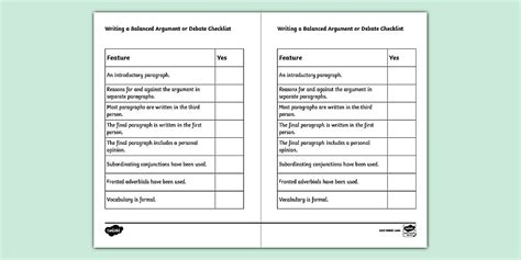Ks2 Writing A Balanced Argumentdebate Checklist Twinkl