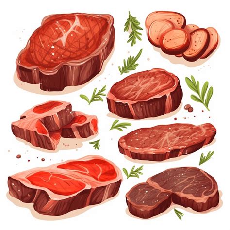Premium Vector Steak Food Meat Beef Vector Bbq Restaurant Barbecue