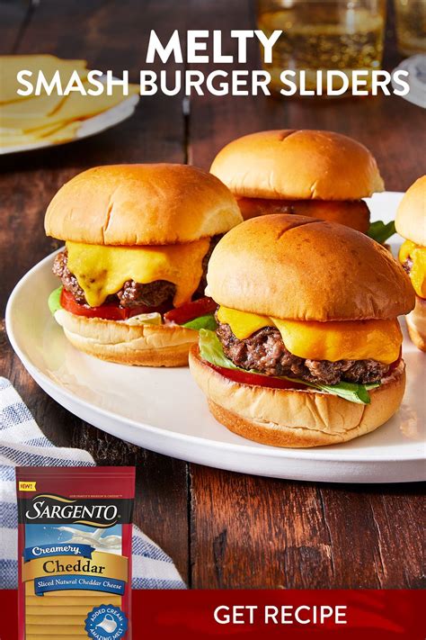 Melty Smash Burger Sliders With Creamery Natural Cheddar Cheese
