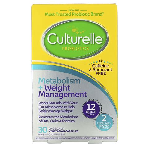 Culturelle, Probiotics, Metabolism + Weight Management, 12 Billion CFU ...