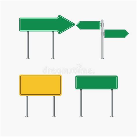 Road Signs Vector Colorful Traffic Signs Yellow Red Blank Road Signs