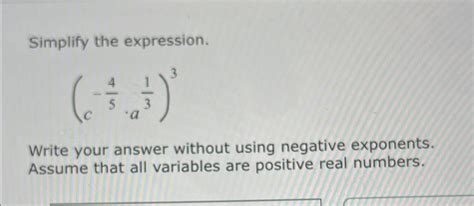 Solved Simplify The Expression C A Write Your Answer Chegg