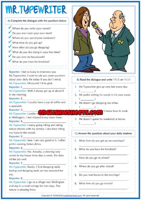 Dialogue Esl Conversation Worksheets