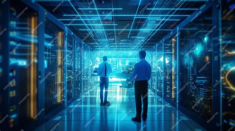 Premium Ai Image Information Technology Engineers Work On Cyber