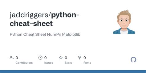 GitHub Jaddriggers Python Cheat Sheet Python Cheat Sheet NumPy Matplotlib