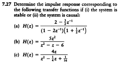 Solved Determine The Impulse Response Corresponding To Chegg