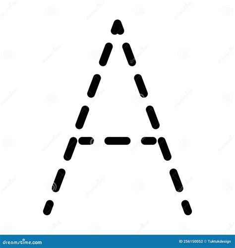 Tracing Alphabet Letter A Prewriting Dotted Line Element For