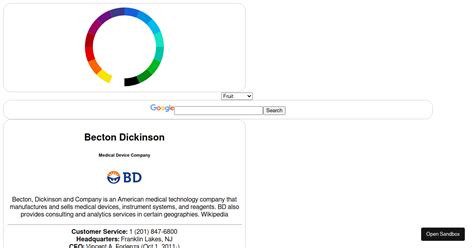 React Colour Wheel Examples CodeSandbox