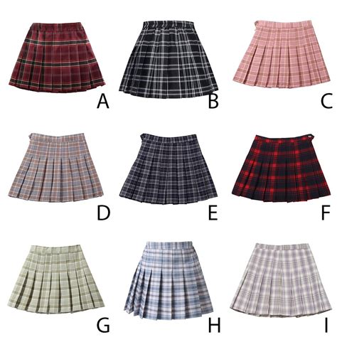 2 12 Years Girls Pleated Plaid Skorts A Line High Waist Skirt Mini
