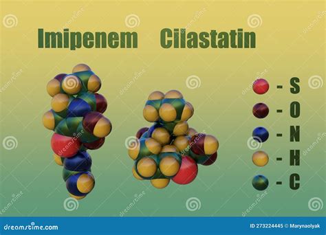 Imipenem Molecular Structure Isolated On White Royalty Free
