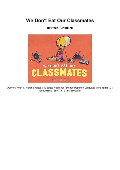 We Dont Eat Our Classmates Downloadonline By Ryan T Higgins