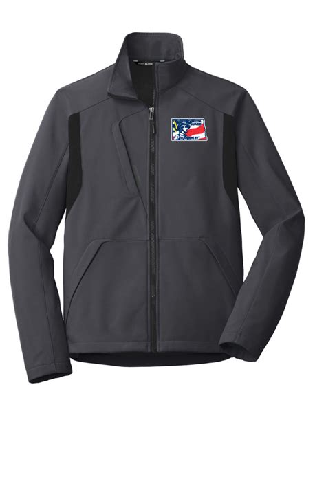 Nd Patriot Guard J336 Port Authority Unisex Back Block Soft Shell Jacket Battleship Grey Black