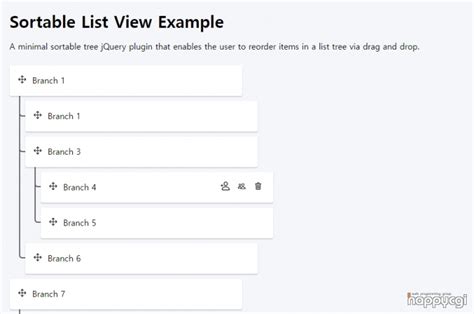 Sortable List View With Jquery Treesortable Happycgi