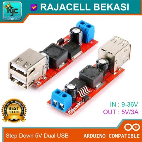 Jual Dual USB Output 9 36V To 5V 3A Step Down Bulk Converter Regulator Shopee Indonesia