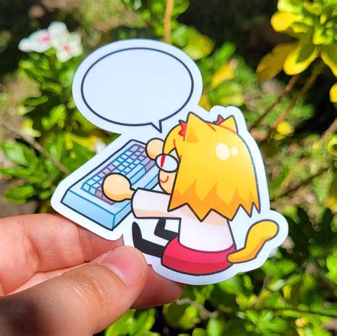 Typing Neco Arc Sticker Neco Arc Decal Funny Meme Cat Sticker