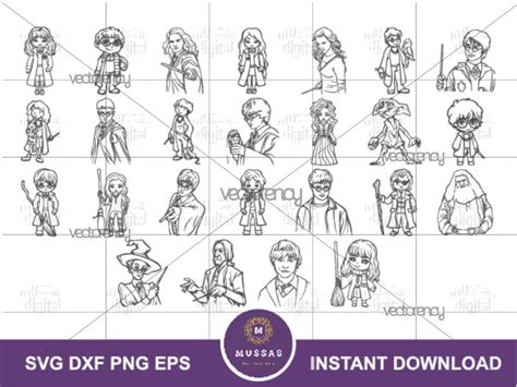 Harry Potter Outline Svg Bundle Harry Potter Clipart Vectorency