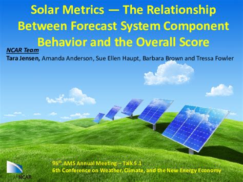 Pdf Solar Metrics The Relationship Between Forecast System Component