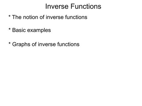 29 Inverse Functions X Ppt