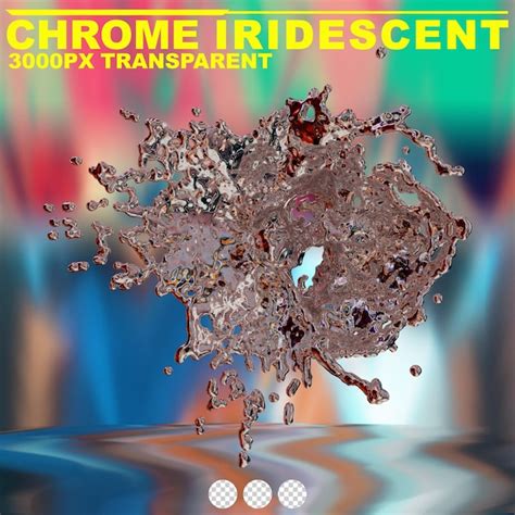 Premium Psd Futuristic Chrome Liquid Iridescent Abstract Metallic
