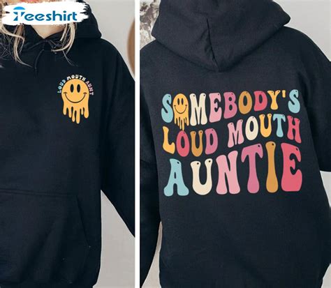 Somebodys Loud Mouth Aunt Shirt Cheer Aunt Crewneck Sweatshirt