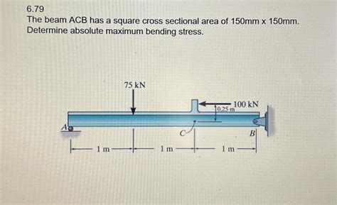 Solved 6 79 The Beam Acb Has A Square Cross Sectional Area