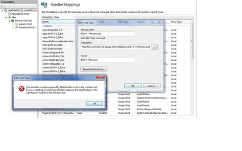 Error In Creating Recive Adapter For Biztalk 2010 In Iis 70 Windows 7 Stack Overflow