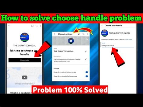 YouTube Choose Handle Option Not Working How To Change Youtube Handle