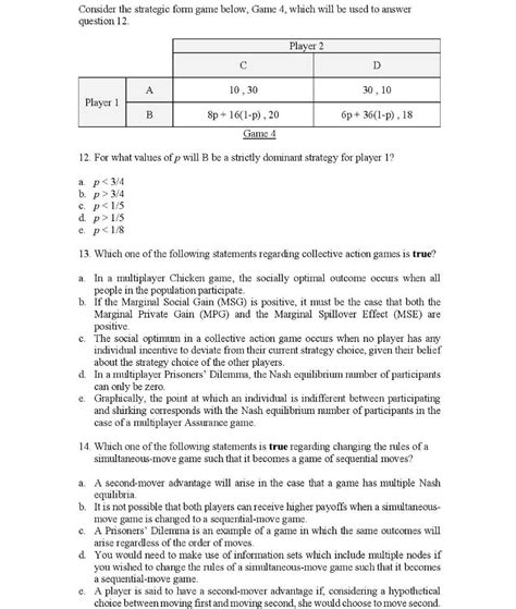 Solved Consider The Following Description Of A Strategic