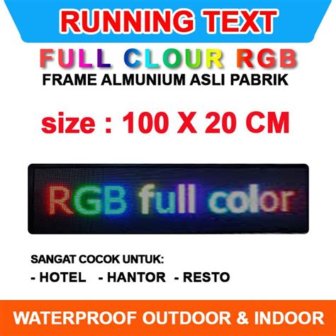 jual running text rgb full colour 100x20 cm shopee indonesia
