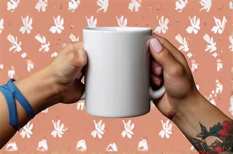 Premium Photo Isolated Hand Holding A White Mug