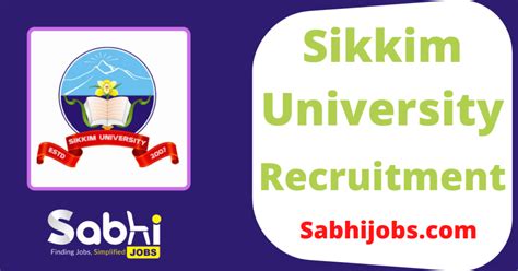 Sikkim University Recruitment 2025 Career Cus Ac In Vacancy Notification