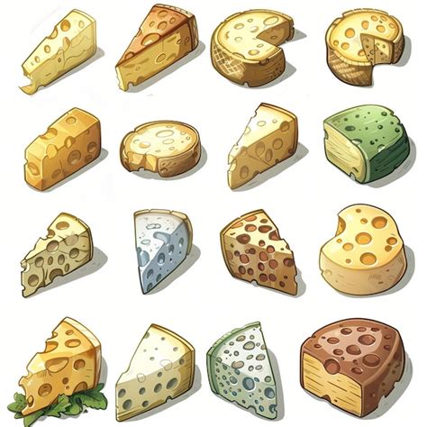 치즈를 특징으로 한 Rpg 메이커 스프라이트 시트 프리미엄 Ai 생성 벡터